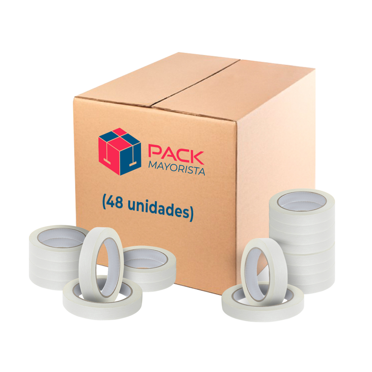 Cinta Papel Masking Tape 18mm*40m - Pack Mayorista - 48 uds